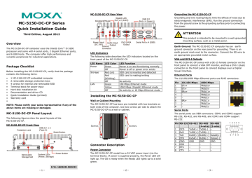 MOXA MC-5150-DC-CP Quick Installation Guide | Manualzz