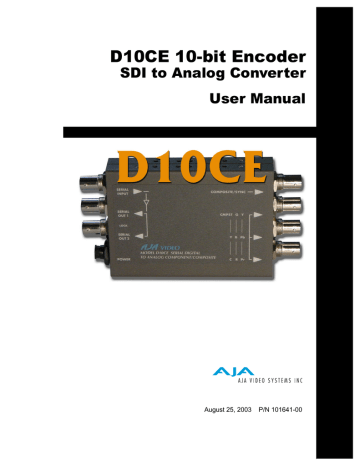 SDI to Analog Converter D10CE 10-bit Encoder User Manual | Manualzz