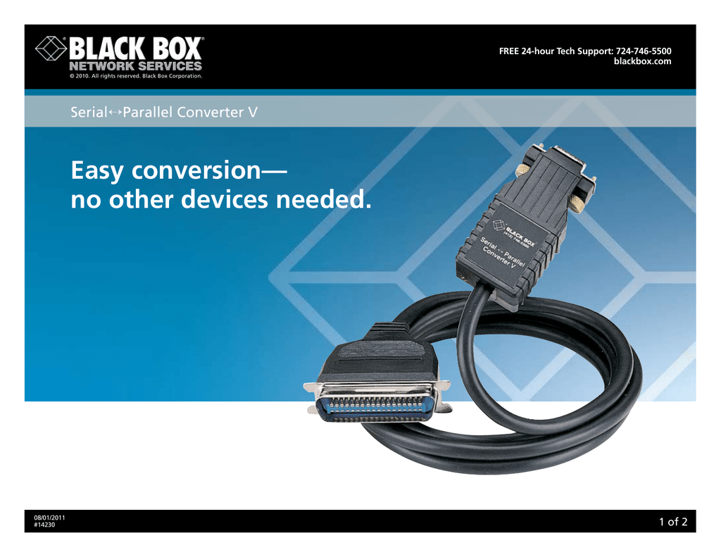 Black Box Network Services PI125A-R2 Async Rs-232 To Parallel Converter ...