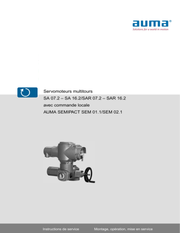 AUMA Multi-turn actuators SA 07.2 Mode d'emploi | Manualzz