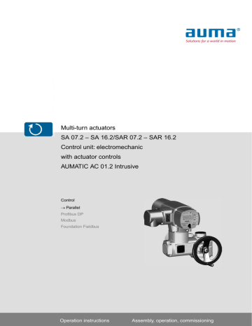 AUMA SA 07.2 Operation Instructions Manual | Manualzz