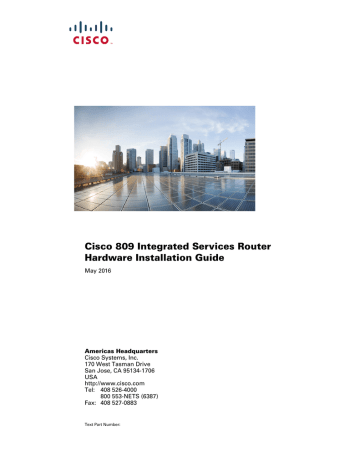 Cisco 800 809 Hardware Installation Guide | Manualzz