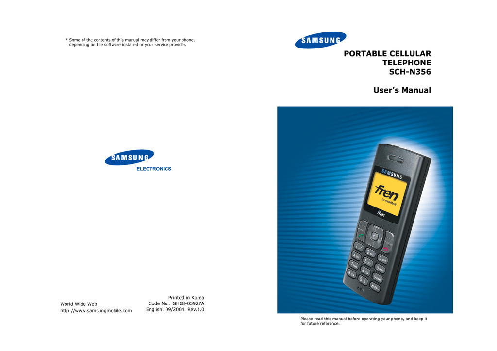 Samsung SCH-N356 User's Manual | Manualzz