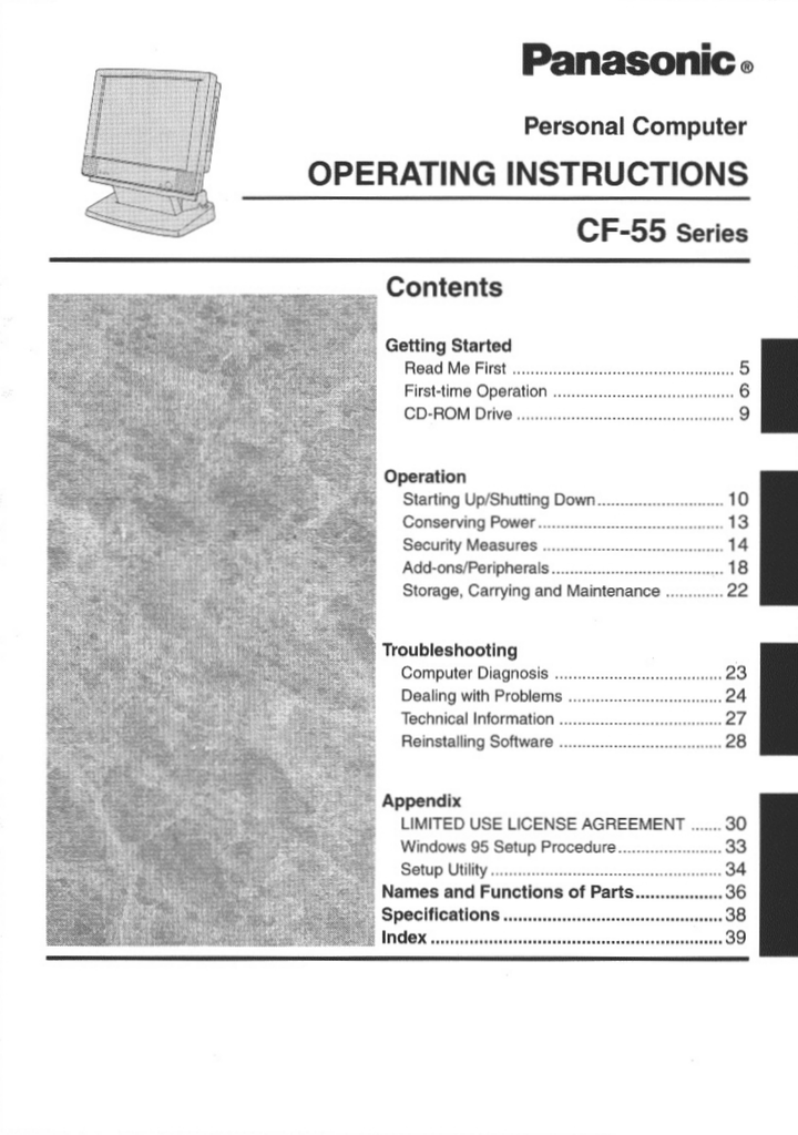 Panasonic CF55 Laptop User manual | Manualzz