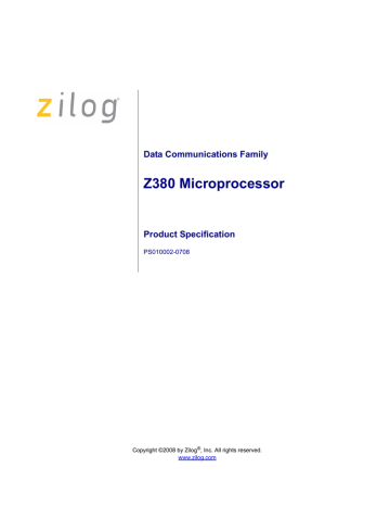 ZiLOG Z80380 Microcontroller Data Sheet | Manualzz