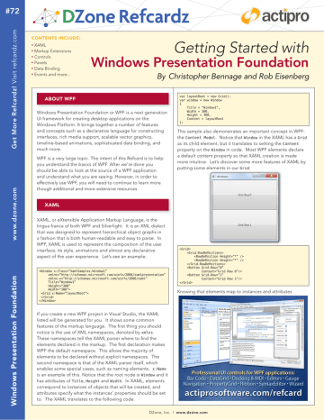 Windows Presentation Foundation Reference Card | Manualzz