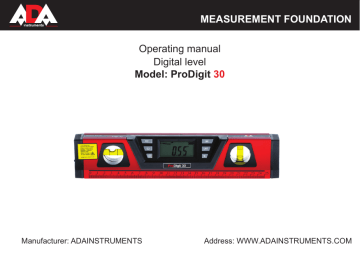 ADA INSTRUMENTS ProDigit 60 Operating Manual | Manualzz