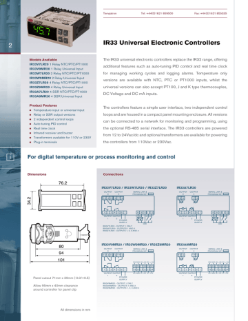 IR33 Universal Electronic Controllers | Manualzz