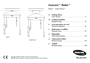 Invacare Robin, Robin Mover Brugermanual | Manualzz