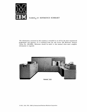 IBM RAMAC 305 Reference Manual | Manualzz