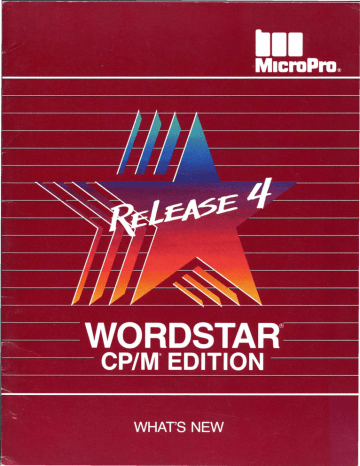 WordStar CP/M Release 4 - What's New | Manualzz