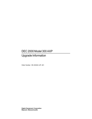 DEC 300 AXP Upgrade Information | Manualzz