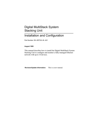 Digital MultiStack System Stacking Unit Installation and Configuration ...