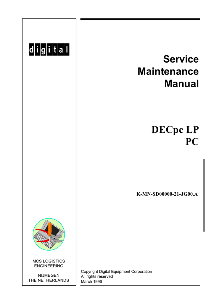 Digital Equipment DECpc LP Service Maintenance Manual | Manualzz