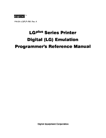 LG plus Series Printer Digital (LG) Emulation Programmer's Reference ...