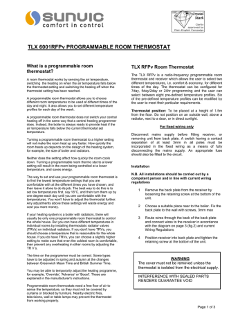Sunvic TLX 6001RFPv User Manual | Manualzz