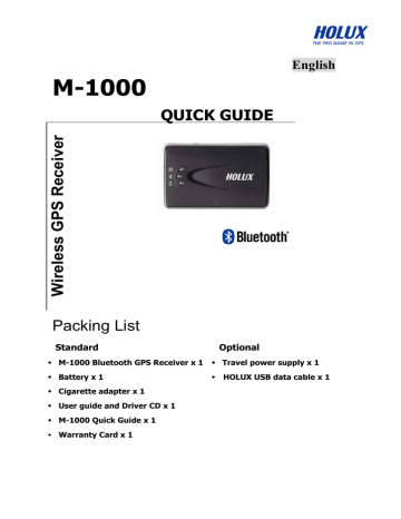 Holux M-1000 Quick guide | Manualzz
