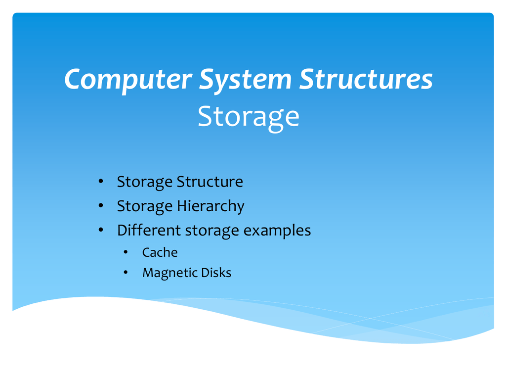 Data Storage Hierarchy