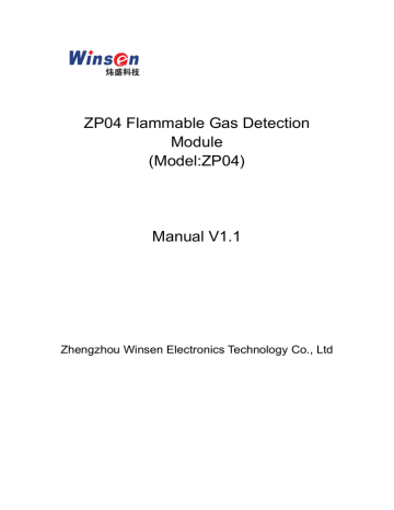 ZP04 Flammable Gas Detection Module Manual V1.1 | Manualzz