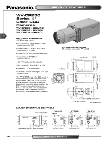 Panasonic WV-CP230 Series Specifications | Manualzz