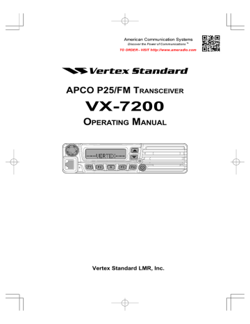 Vertex VX-7200 Operating Manual | Manualzz