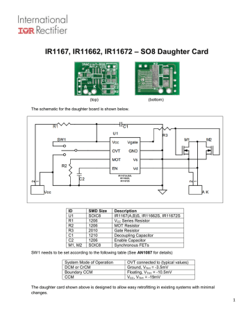 Daughter Card IR1167, IR1167A, IR1167B, IR11662, IR11672 Datasheet ...