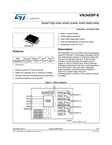 STMicroelectronics VN340SP-E Datasheet | Manualzz