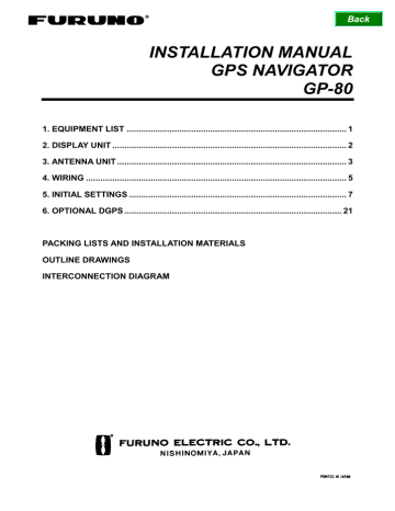 Furuno GP-80 GPS Receiver User manual | Manualzz