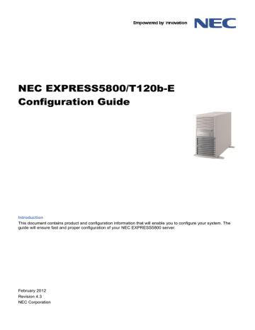 NEC EXPRESS5800 T120b-E Configuration Guide | Manualzz