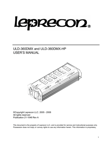 Leprecon ULD Series Tree Mount Owner Manual | Manualzz