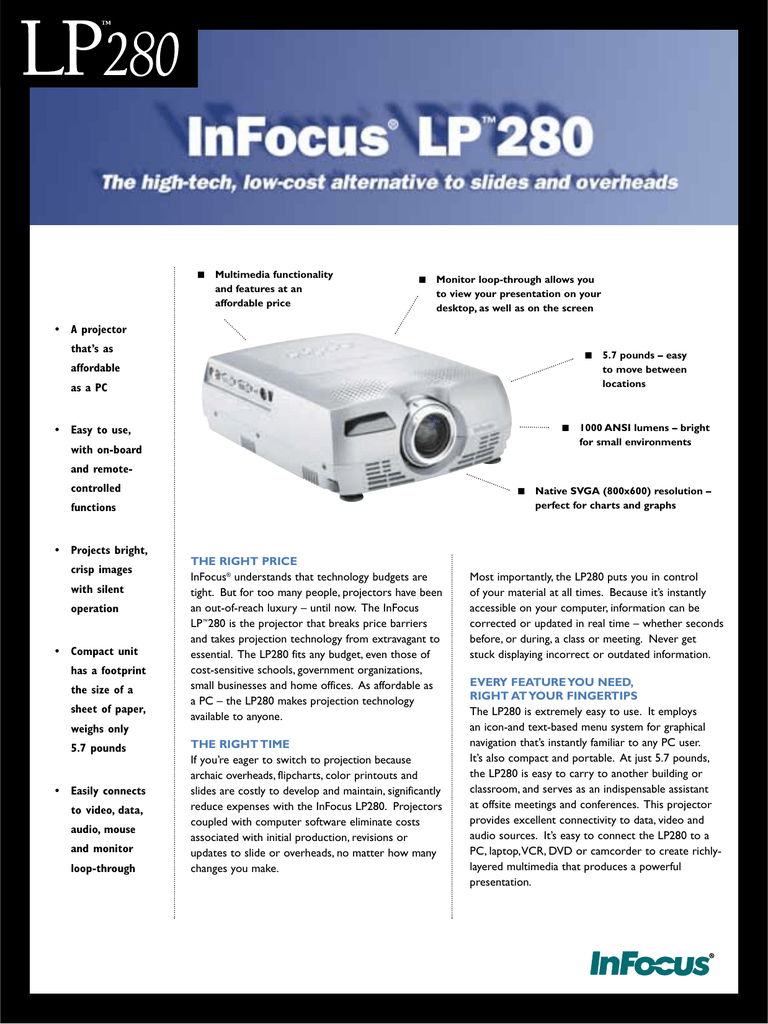 InFocus IN3100 Series Datasheet (French)