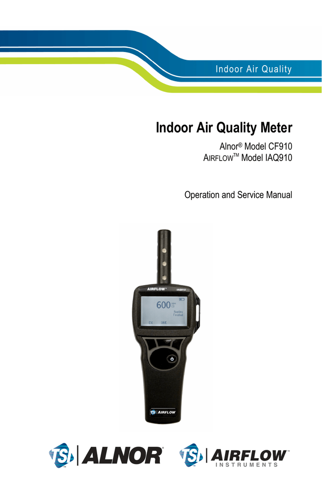 TSI CF910 Instrument de mesure du CO2 CompuFlow Alnor Owner's Manual ...