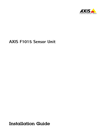 Axis F1015 Sensor Unit Product manual | Manualzz