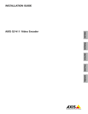 INSTALLATION GUIDE AXIS Q7411 Video Encoder EN GLIS | Manualzz