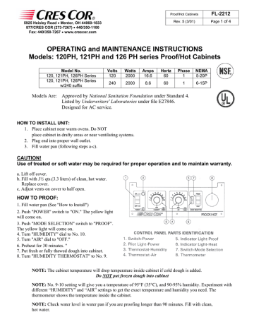 Cres Cor 120 Operation Manual | Manualzz