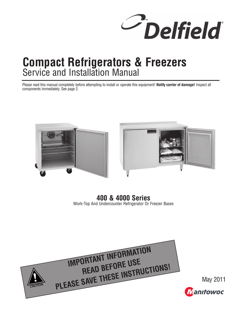 Delfield 407-CA Service And Installation Manual | Manualzz
