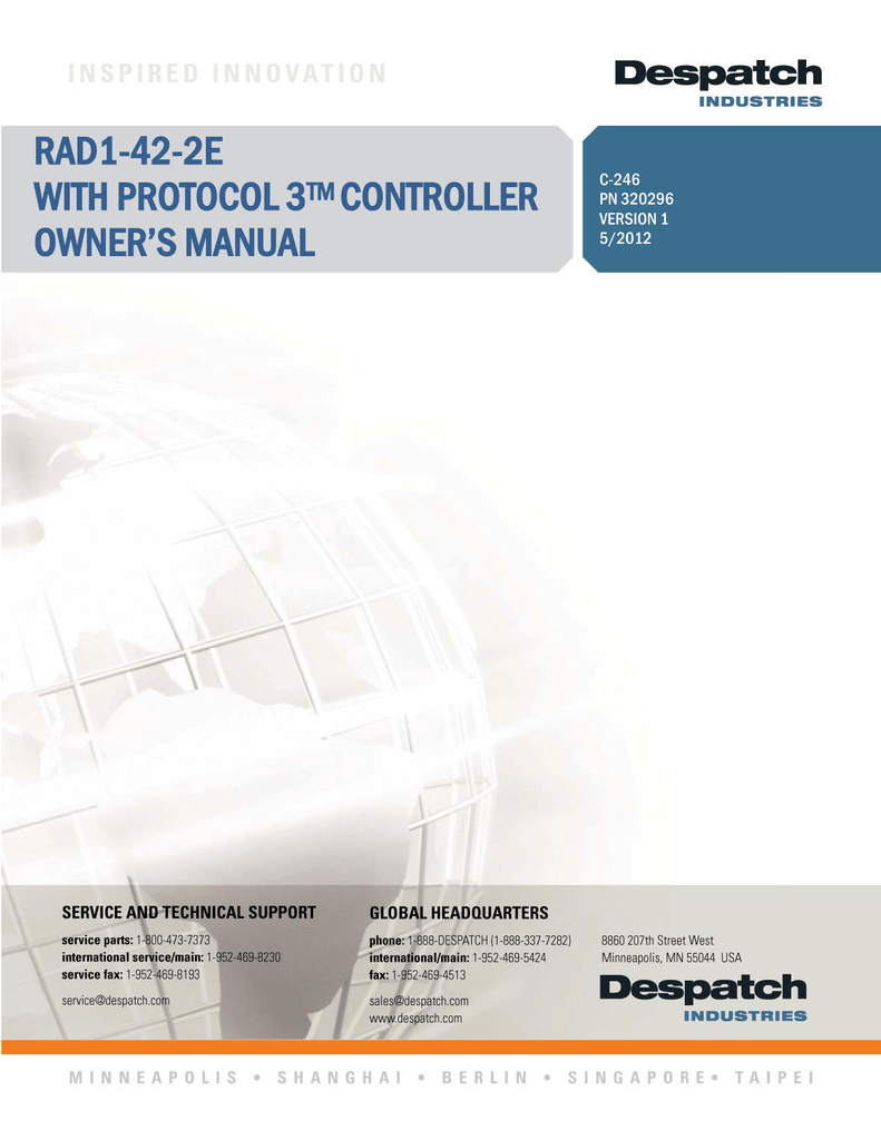 Despatch RAD1-42 -2E Owner's Manual | Manualzz