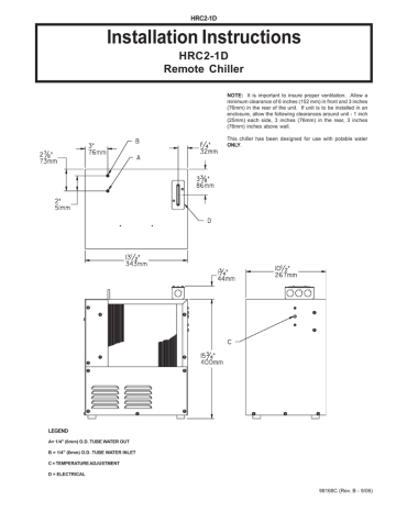 Installation Instructions HRC2-1D Remote Chiller | Manualzz