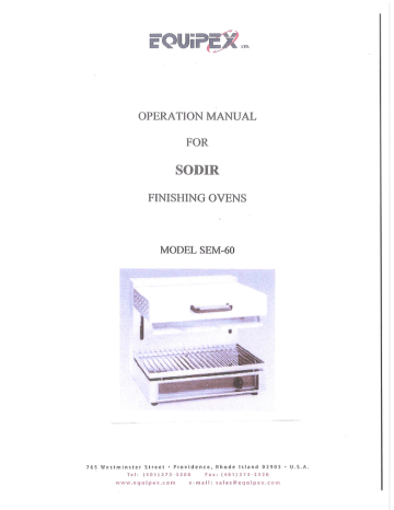 Finishing Oven SODIR SEM-60 Operation Manual | Manualzz
