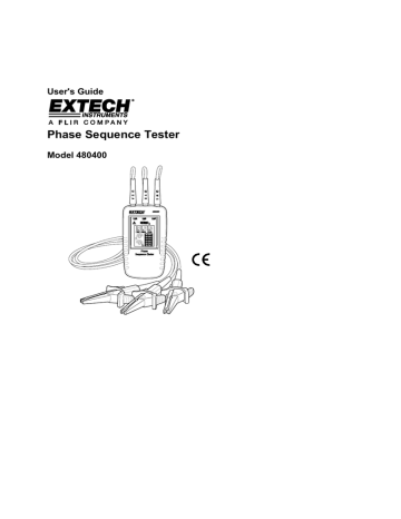 Extech Phase Sequence Tester 480400 User's Guide | Manualzz