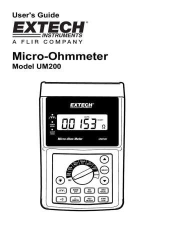 Extech Instruments Micro-Ohmmeter UM200 User's Guide | Manualzz