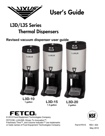 Fetco L3D Series User manual | Manualzz