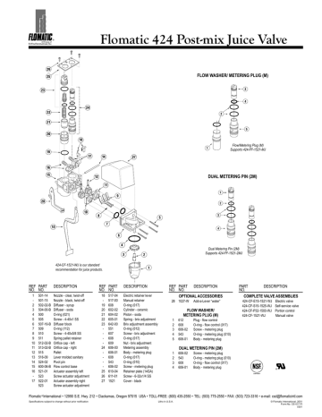 Manitowoc Flomatic 424 Part Manual | Manualzz
