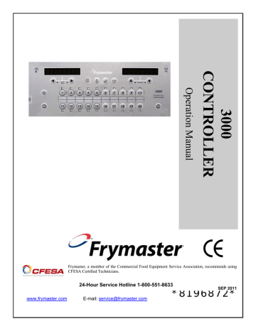 Frymaster 3000 Controller Operation Manual | Manualzz