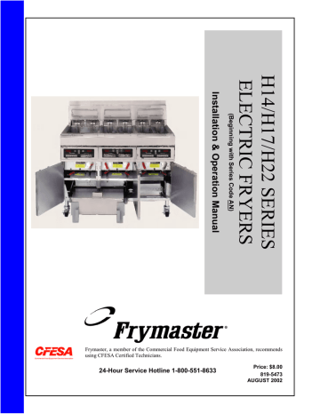 Frymaster H14 Operation Manual | Manualzz