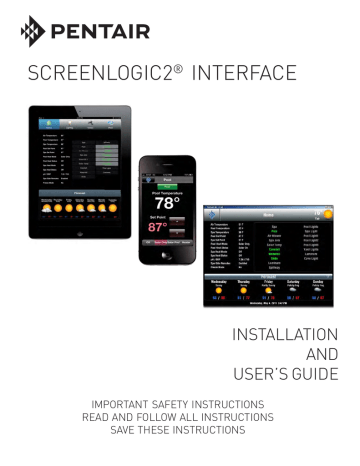 Pentair ScreenLogic Interface User’s Guide | Manualzz