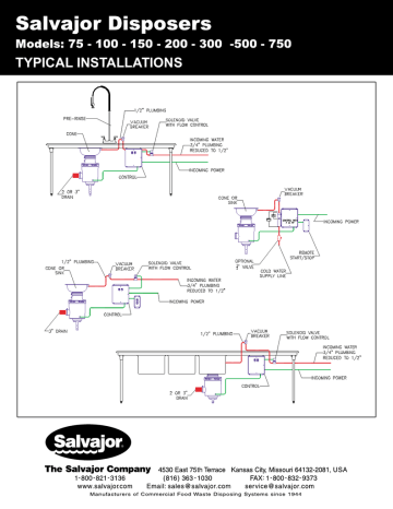 Salvajor Disposers CA-750 Installation Manual | Manualzz