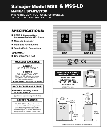 Salvajor MSS MSS, MSS MSS-LD Datasheet | Manualzz