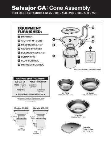 Salvajor Disposers CA-100 General Manual | Manualzz