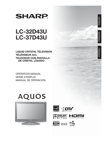Sharp AQUOS LC-32D43U Operation Manual | Manualzz